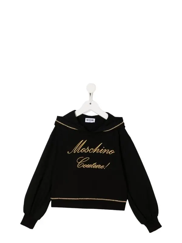 Moschino Embroidered Logo Hoodie - Black