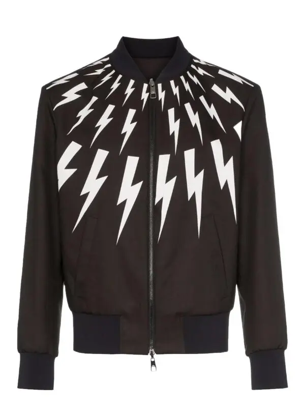 Neil Barrett Long-sleeved Zipper Casual Jacket - Black