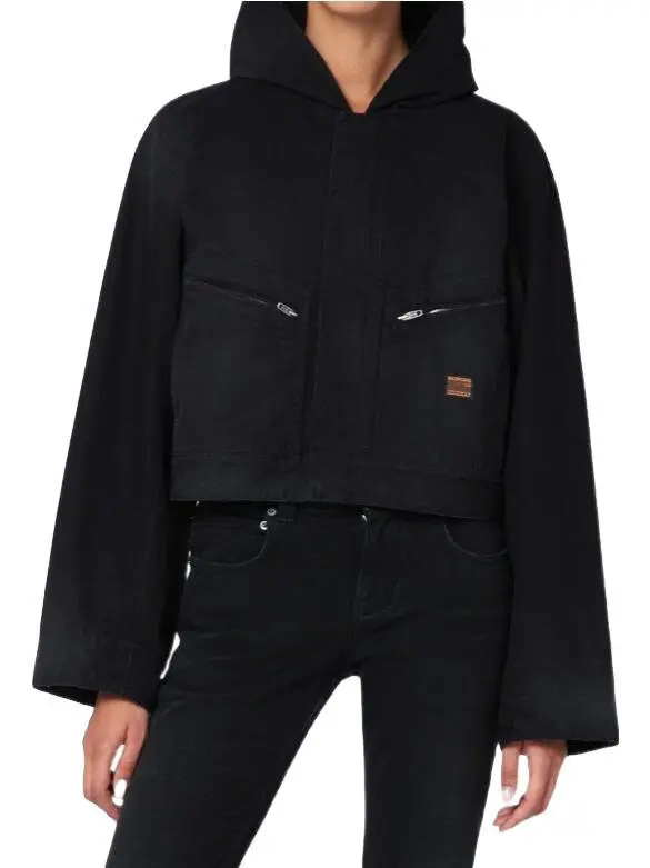 Balenciaga Hooded Front-pocket Jacket - Black
