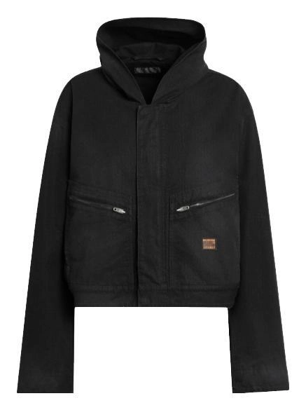 Balenciaga Zip Detailed Hooded Jacket - Black