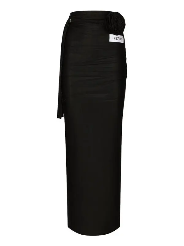 Dolce & Gabbana Kim Belted Midi Skirt - Black