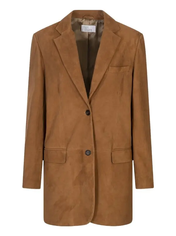 Giuseppe Di Morabito Single-breasted Suede Blazer - Brown