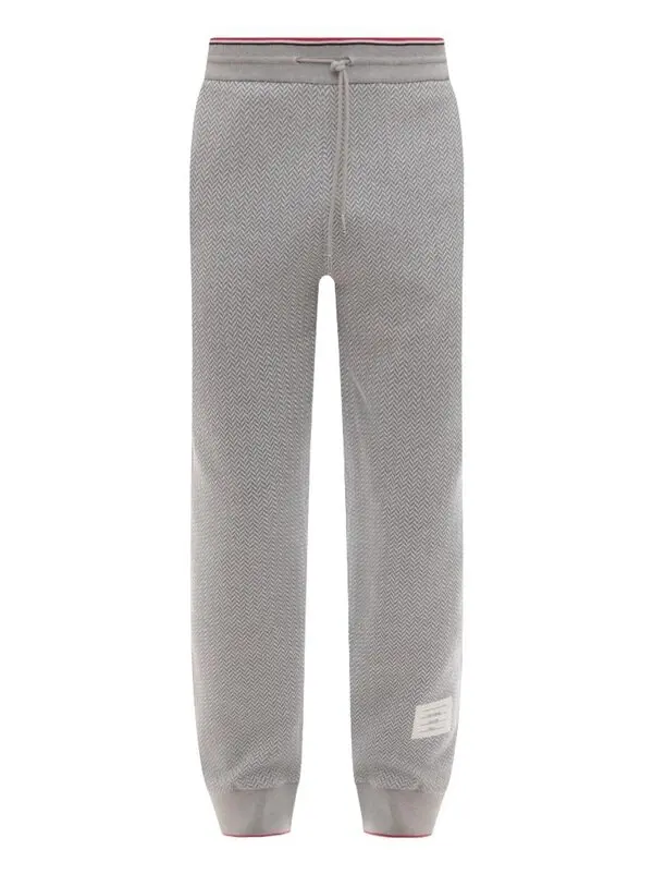 Thom Browne Logo Patch Drawstring Track Pants - Gray