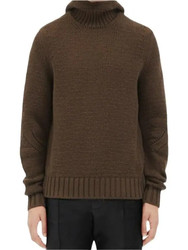 Bottega Veneta Hooded Knitted Jumper - Brown