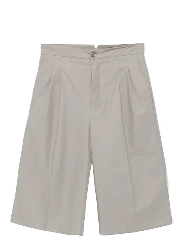 Ami Pleated Detail Shorts - Nude