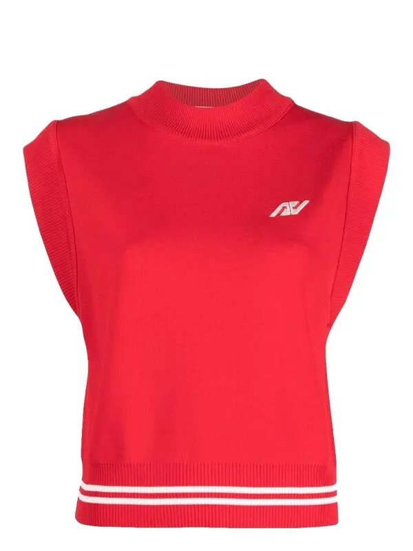 AUTRY Sleeveless Sweater With Logo Embroidery - Red