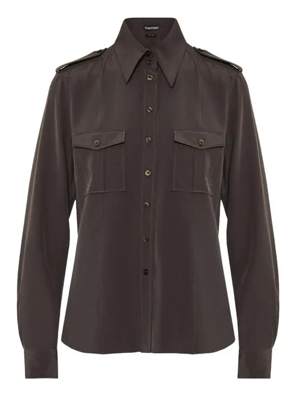 TOM FORD Long-sleeved Military Shirt - Black