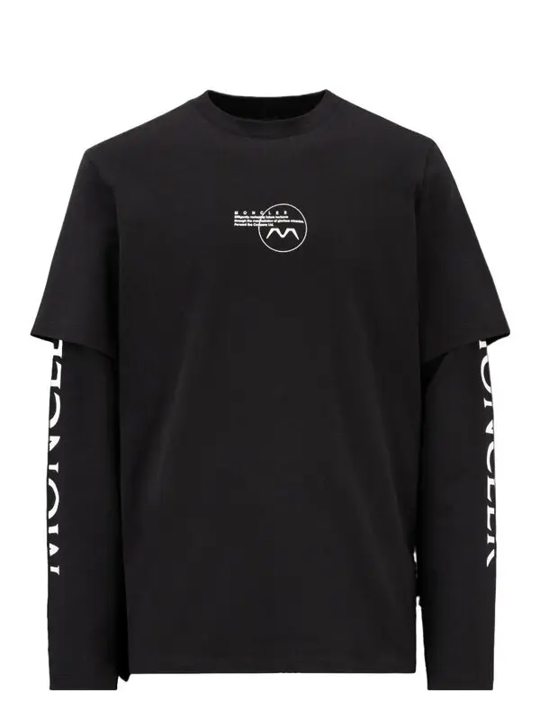 Moncler Logo Long Sleeve T-shirt - Black