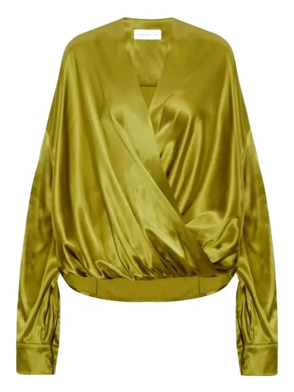 Dries Van Noten Long-sleeved V-neck Shirt - Green