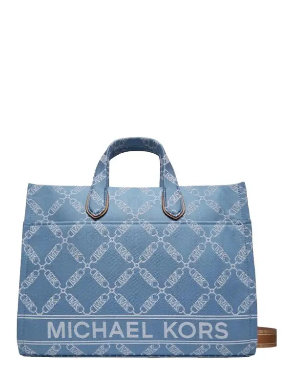 Michael Kors All-over Logo Jacquard Tote Bag - Blue