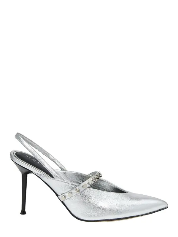 Alexander McQueen Revel Slingback Pumps With Stud Embellishments - Silver