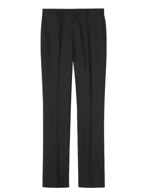 Gucci Pinstripe Wool Jacquard Tailored Pants - Black