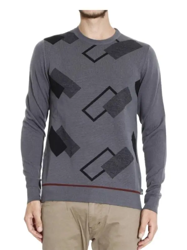 Emporio Armani Printed Pattern Pullover - Black