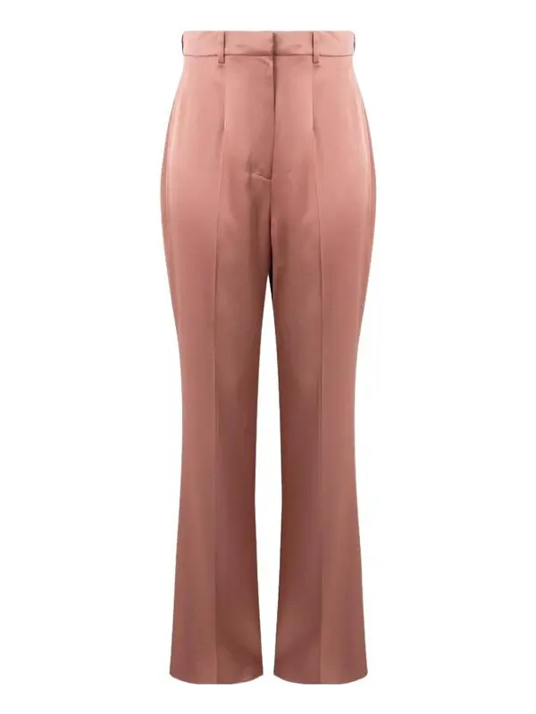 Nanushka Satin High Waist Pleated Trousers - Pink
