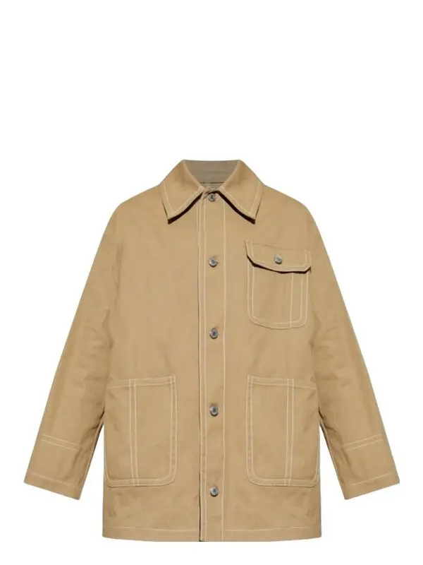 Ami Logo Patch Buttoned Jacket - Nude