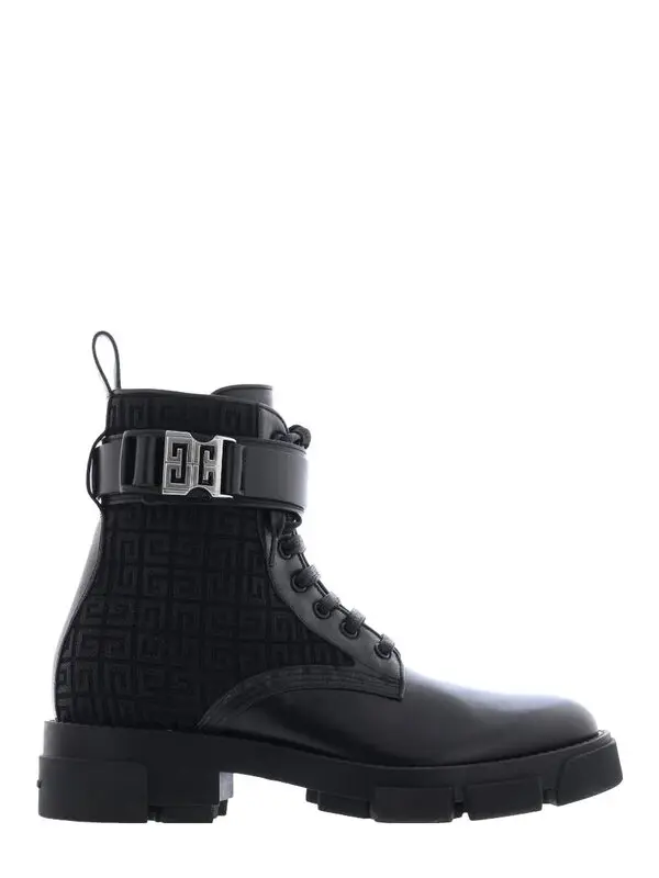 Givenchy Logo Jacquard Lace-up Ankle Boots - Black