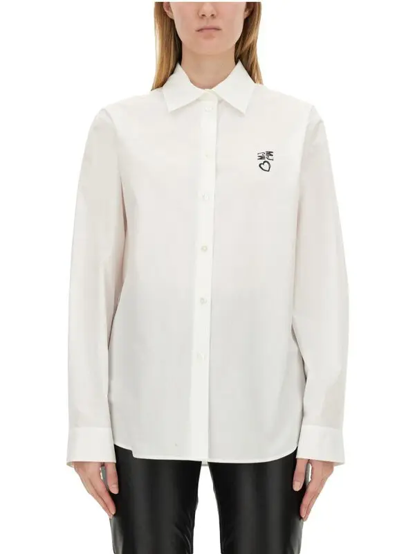 Moschino Long Sleeve Button-down Shirt - White
