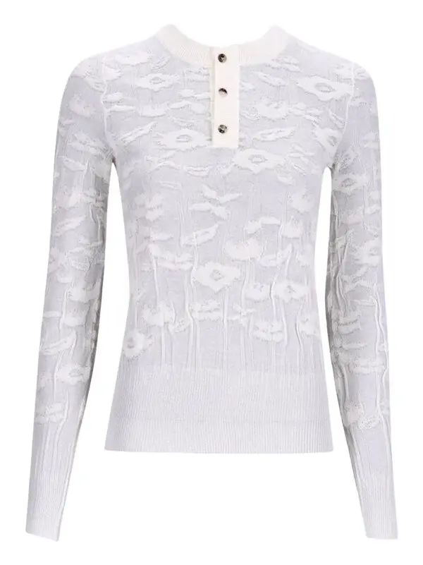 Bottega Veneta Floral Knit Pullover - White