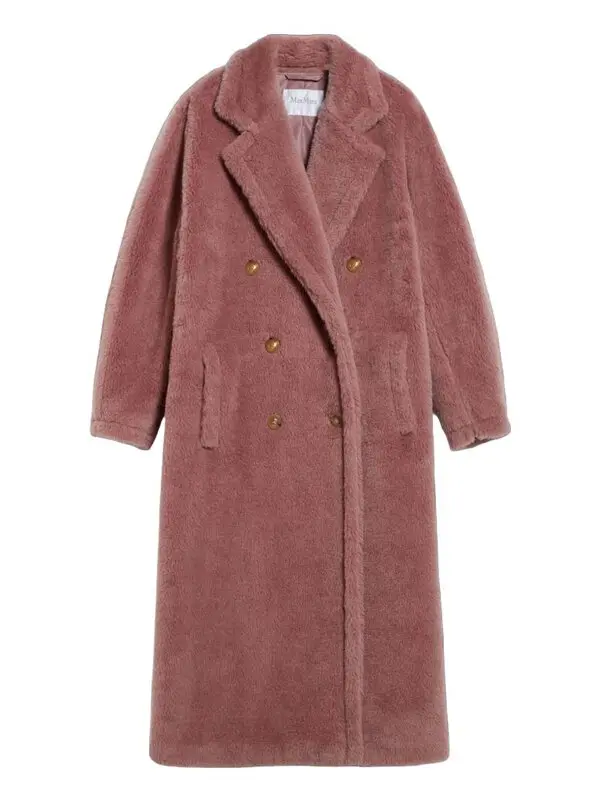 Max Mara Double-breasted Fleece Coat - Pink
