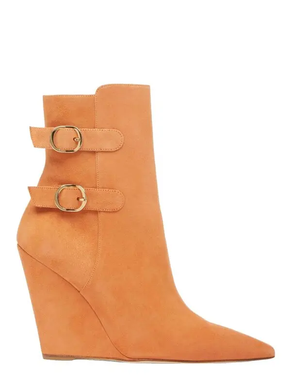 STUART WEITZMAN Wedge-heeled Pointed Toe Boots - Brown
