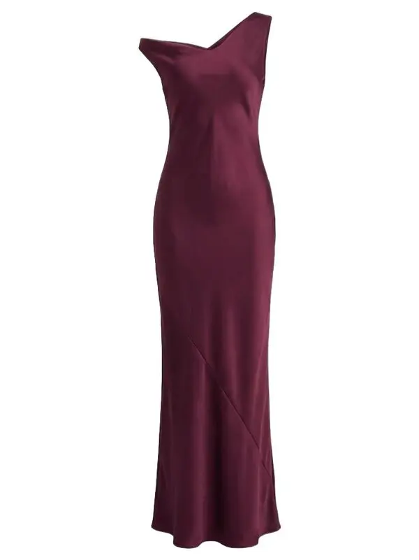 Norma Kamali Maria One-shoulder Gown - Plum