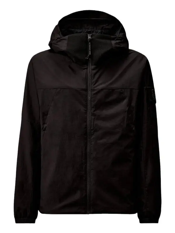 C.P. COMPANY Logo Patch Hooded Jacket - Black