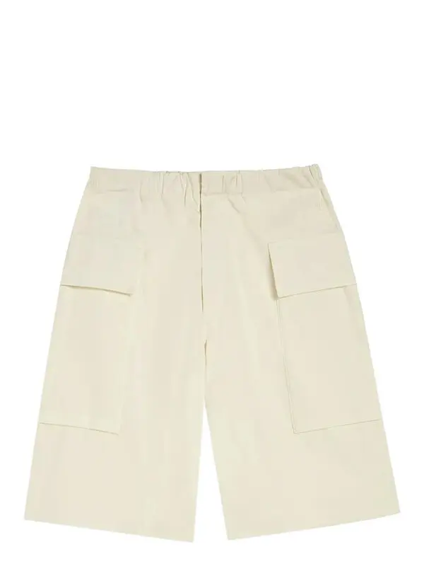 JIL SANDER Poplin Relaxed Fit Dropped Crotch Shorts - Eggshell