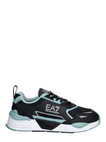 Emporio Armani Logo Detail Lace-up Sneakers - Black