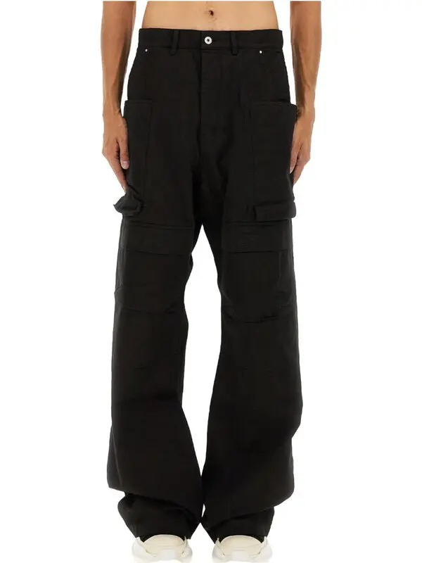 Rick Owens Stefan Wide Leg Cargo Pants - Black