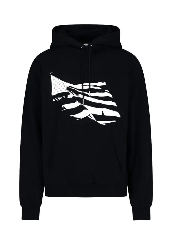 Celine Logo Hooded Sweater - Black/white