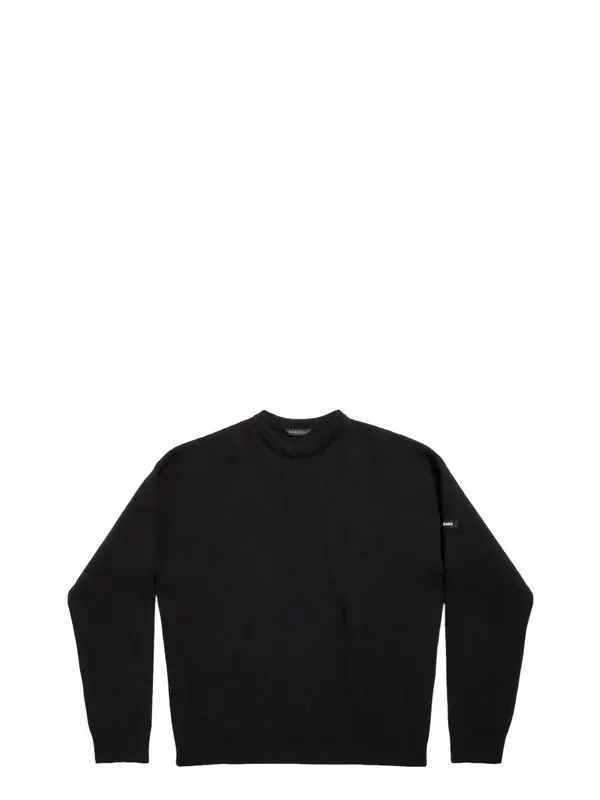 Balenciaga Logo Patch Knitted Jumper - Black