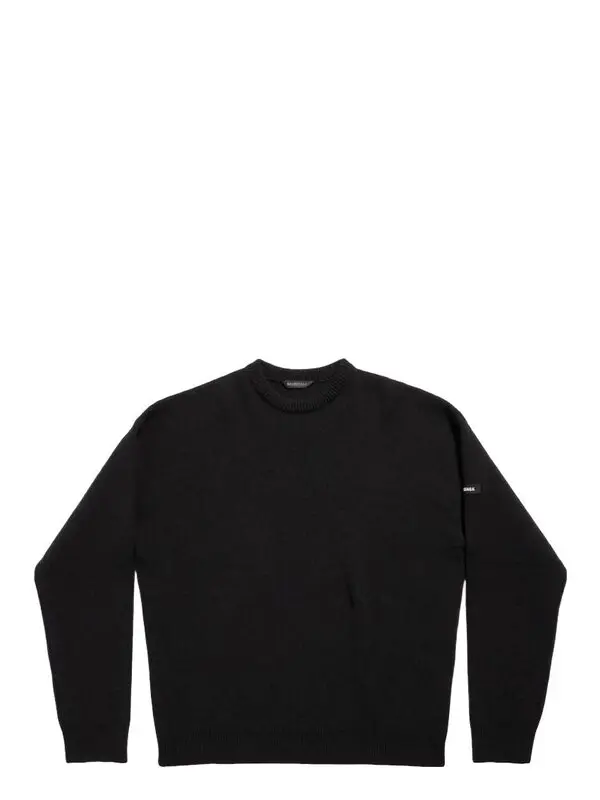 Balenciaga Logo Patch Knitted Jumper - Black