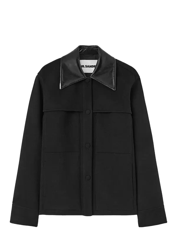 JIL SANDER Long-sleeved Overshirt With Button Closure - Black