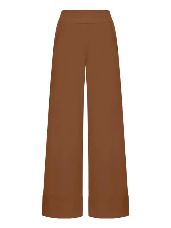 Max Mara Fagiani High Waist Wide Leg Pants - Brown