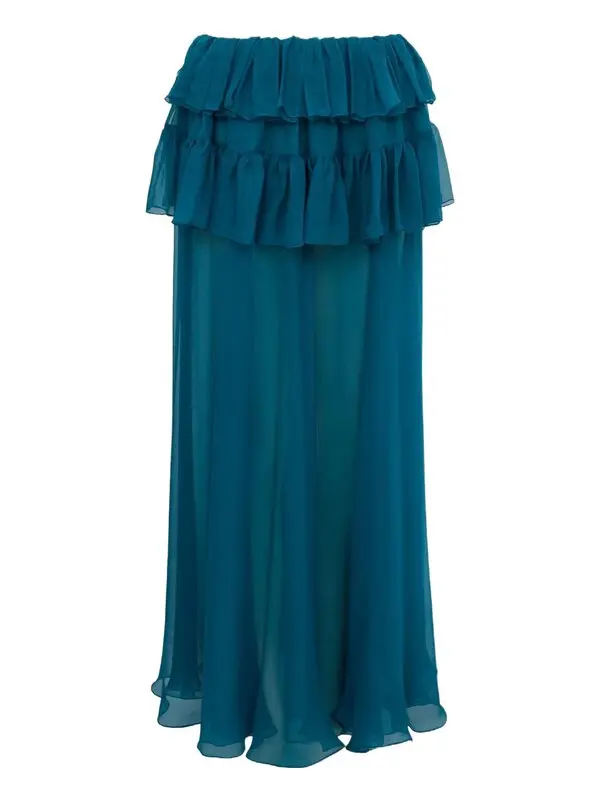 Chloé Ruffled Maxi Skirt - Blue-green