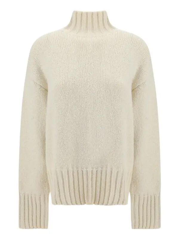 JIL SANDER High Neck Long Sleeve Jumper - Nude