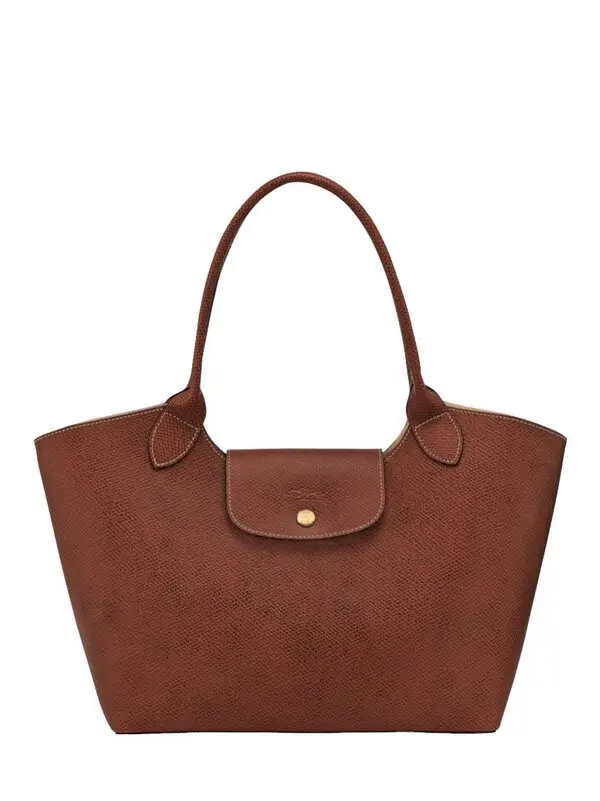 Longchamp Flap Leather Shoulder Bag - Brown