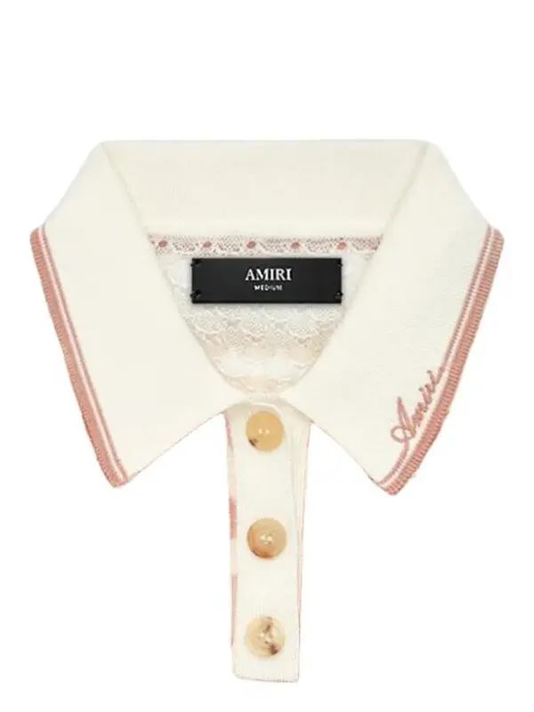 Amiri Striped Cropped Knitted Polo - Nude