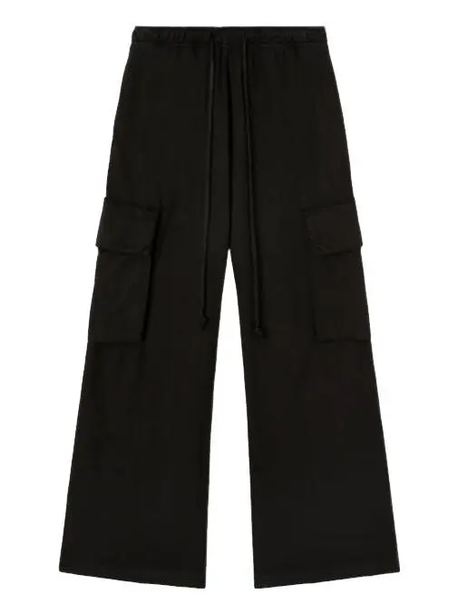 Palm Angels Low-rise Drawstring Wide-leg Cargo Trousers - Black
