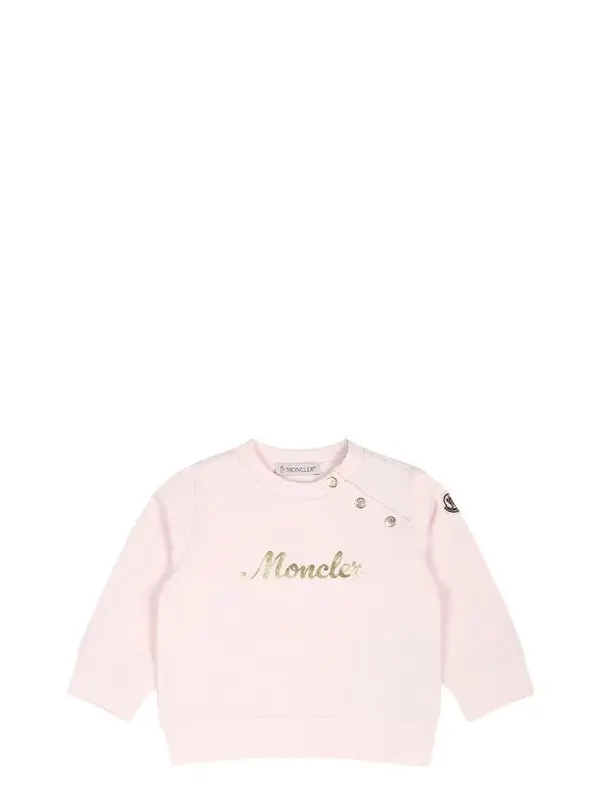 Moncler Logo Printed Sweatshirt - Soft Pink
