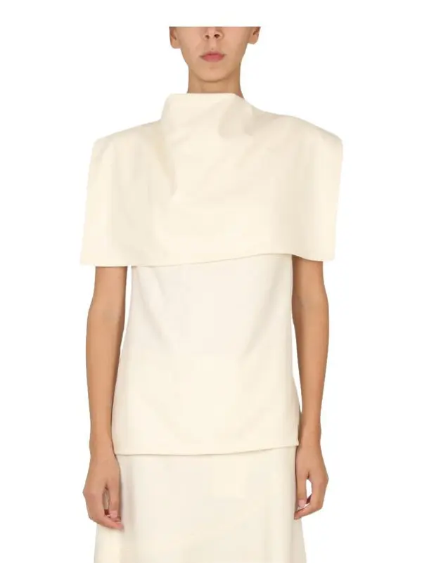 JIL SANDER Sleeveless Zip-up Top - White