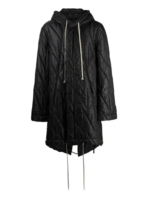 Rick Owens Fishtail Padded Hooded Parka - Black