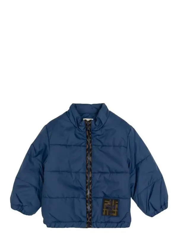 Fendi Logo-plaque Quilted Jacket - Navy