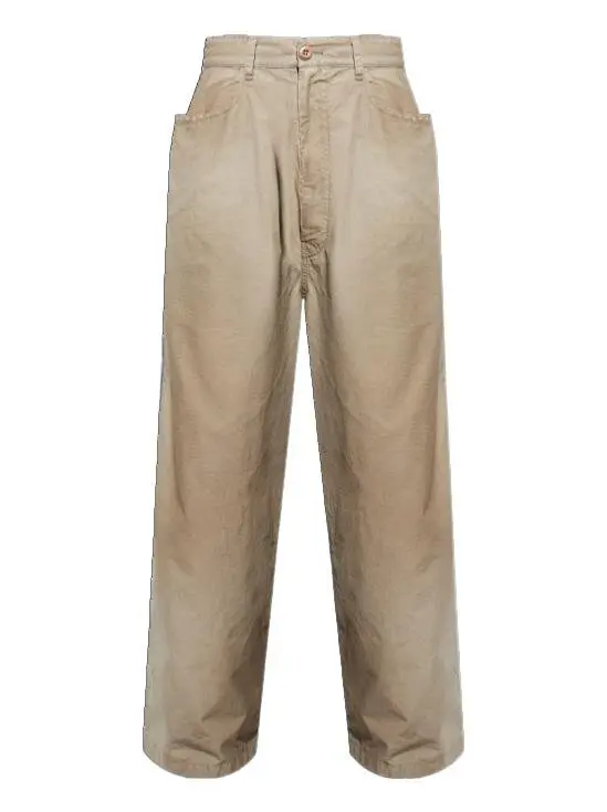 Balenciaga Two-tone Cotton Trousers - Beige