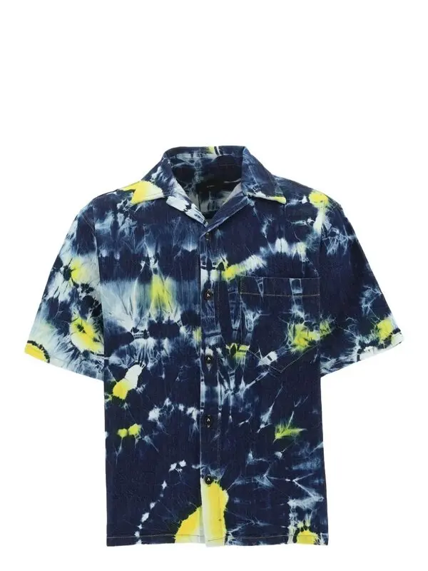 Alanui Tie-dyed Buttoned Short-sleeved Shirt - Black