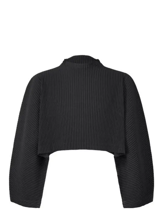 Issey Miyake Homme Plissé Pleated Cropped T-shirt - Black