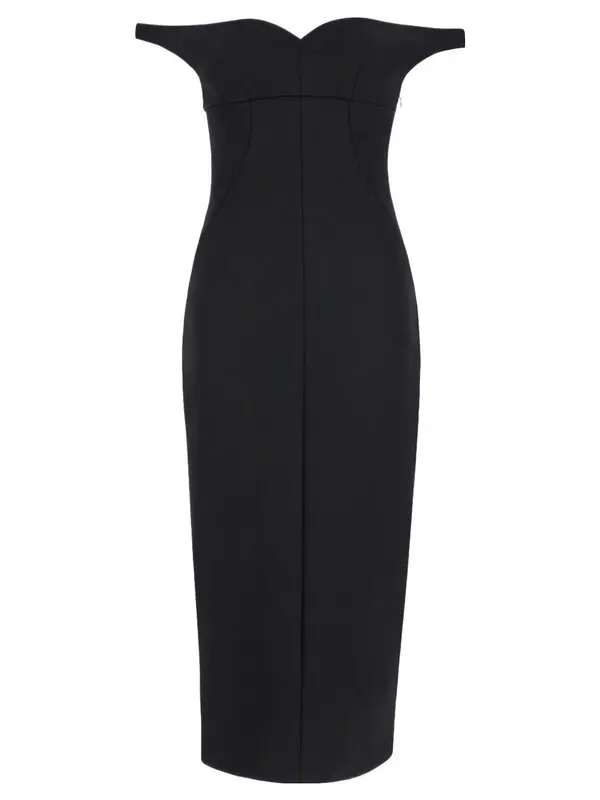 Philosophy Di Lorenzo Serafini Off-shoulder Midi Dress - Black