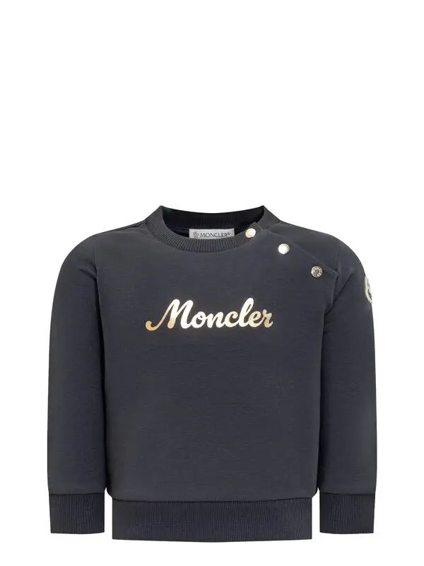 Moncler Logo Printed Sweatshirt - Midnight Blue