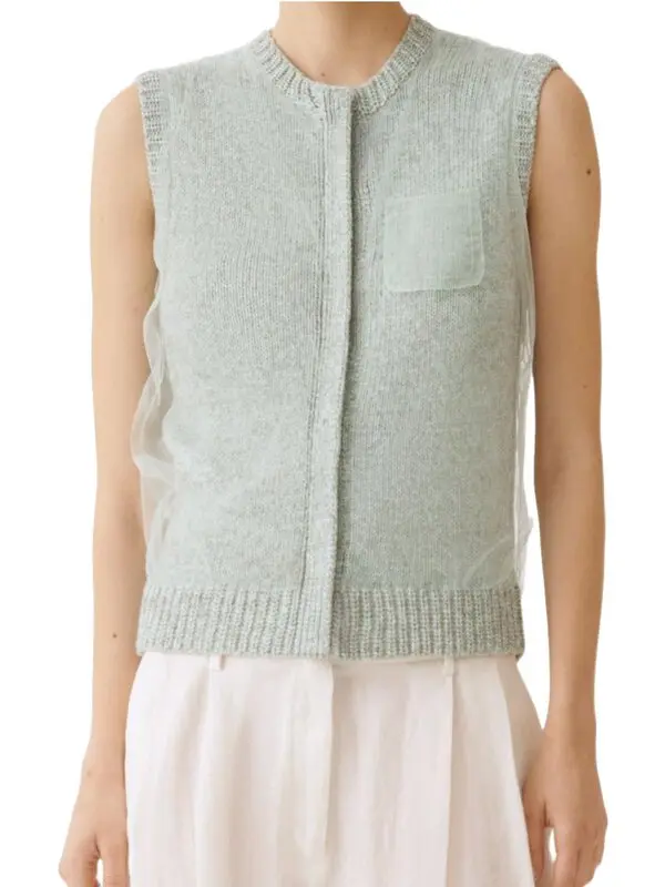 Fabiana Filippi Crew Neck Vest With Patch Pockets - White