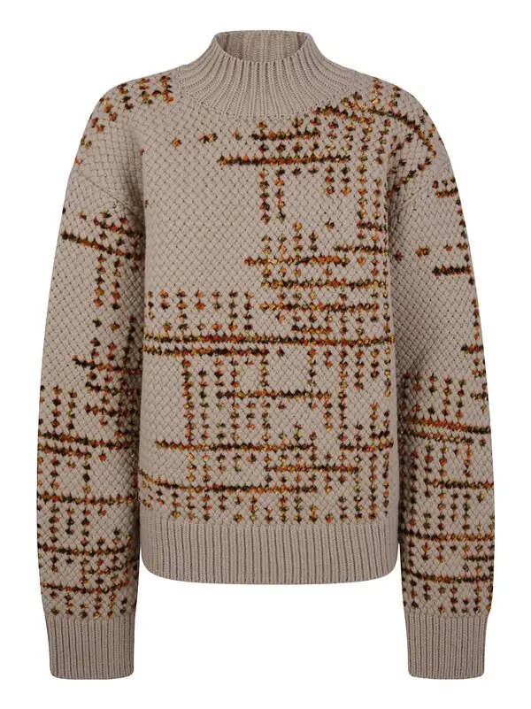 Dries Van Noten Textured High Neck Pullover - Beige